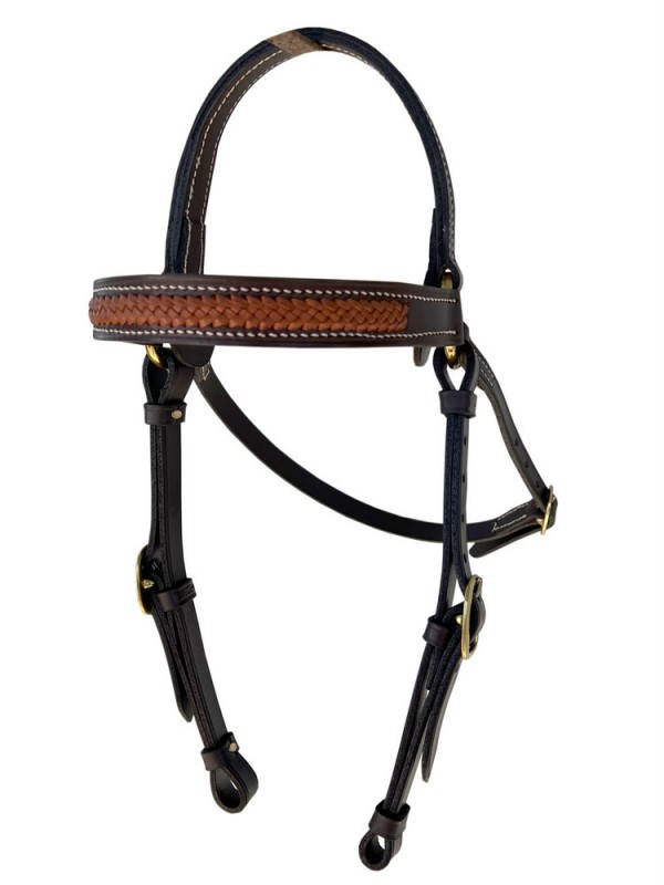 Deluxe Braided Leather Bridle - COB